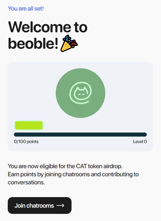 beoble（ビーブル）の始め方－キャットポイントを稼いで仮想通貨エアドロップを狙うWEB3チャットツール | fillメディア（fill ...